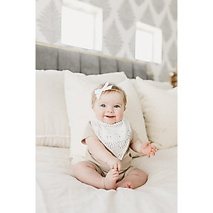 Copper Pearl Baby Bandana Bibs - 4 Pack Soft Cotton Baby Bibs for Drooling and Teething, Absorbent Drool Bibs for Baby Girl and Boy, Adjustable to Fit Newborns to Toddlers, Tons of Styles (Bliss)