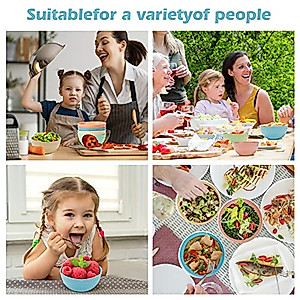 PTNITWO Cereal Bowls-Set of 4 Wheat Straw Fiber Bowls, Unbreakable And Reusable Light Weight Bowl For Rice Noodle Soup Snack Salad Fruit BPA Free Dishwasher Safe (4 Color)