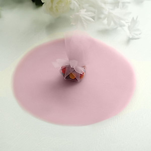 TABLECLOTHSFACTORY 25pcs/ pk 9" Tulle Circles Wedding Party Baby Shower Favors - Pink