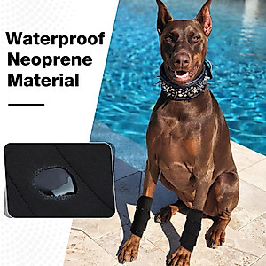 ROZKITCH Dog Leg Protector for Rear Hock Joint or Front Leg Brace, 1 Pair of Dog Leg Compression Wrap Sleeve for Anti Licking Carpal Support Ankle Support Protect Injury Sprain Torn ACL CCL Black L