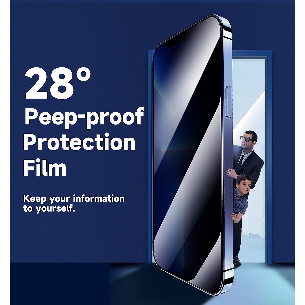 MAGIC JOHN 2 Pack for iPhone 13 Pro Max/iPhone 14 Plus 6.7 inch Privacy Glass Screen Protector, Auto Dust-Elimination Installation, Bubble Free, Easy Installation