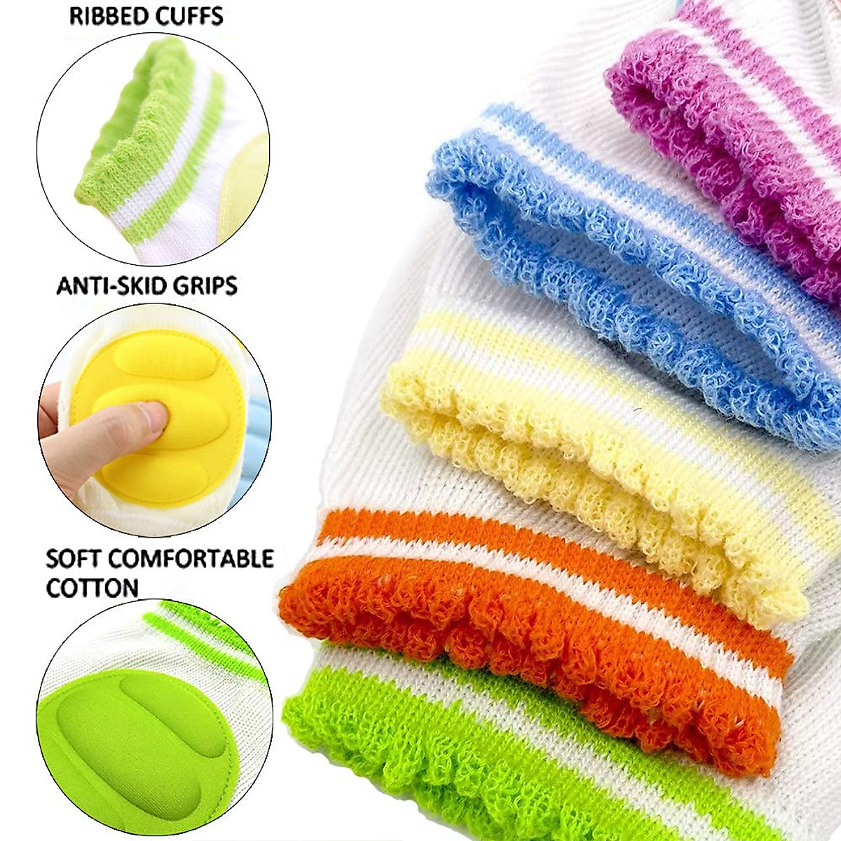 yantu Unisex-Baby Protective Knee Pads for Crawling with Cushion - Anti-Slip - Leg Warm Accessories Pair of 6