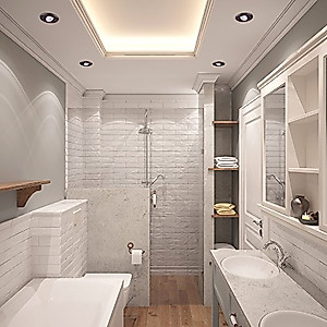 3" LED IC Rated Swivel Round Trim Recessed Lighting Kit, Oil Rubbed Bronze Finish, Easy Install Push-N-Click Clips, LED Bulb Included, 3.25" Hole Size,91144