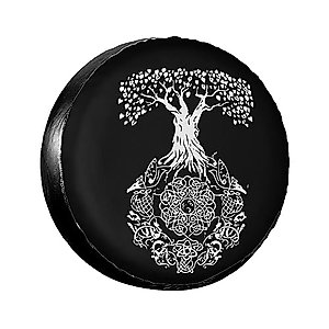 Celtic Tree of Life Tire Cover Spare Tire Type Cover Wheel Protectors Weatherproof Universal for Truck, Trailer Rv, SUV 17 Inch