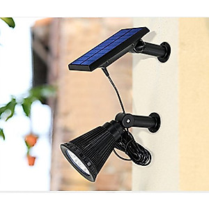 YINGHAO Solar Spot Lights Outdoor Separated Panel and Light 10ft Cable, 2 Installations Waterproof Solar Landscape Light, Auto On/Off for Yard Garden Flag Pole Wall Pathway, Cool White 2 Pack