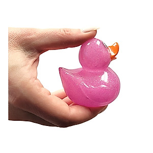 Colorful Glitter Rubber Duckies (2.5") Assorted Neon Color Ducks Ducky Duck (12)