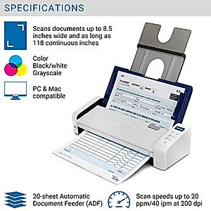 Xerox Duplex Portable Document Scanner, Xerox Duplex Portable Scanner, Blue & White