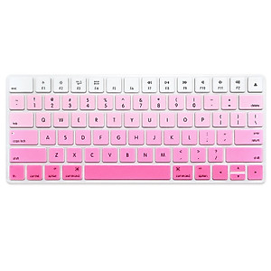 ProElife Ultra Thin Silicone Keyboard Protector Cover Skin for Apple Magic Keyboard & Magic Keyboard 2 (U.S Version, Model: MLA22L/A-A1644, Without Numeric Keypad) (Ombre Pink)