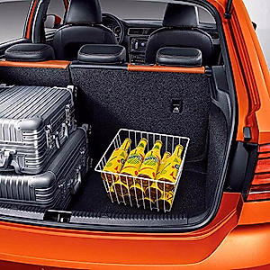 WenZBros Freezer Wire Basket Organizer, Refrigerator Metal Storage Divider, Household Container Bins with Handles for Kitchen, Pantry, Cabinet, Office, Closets