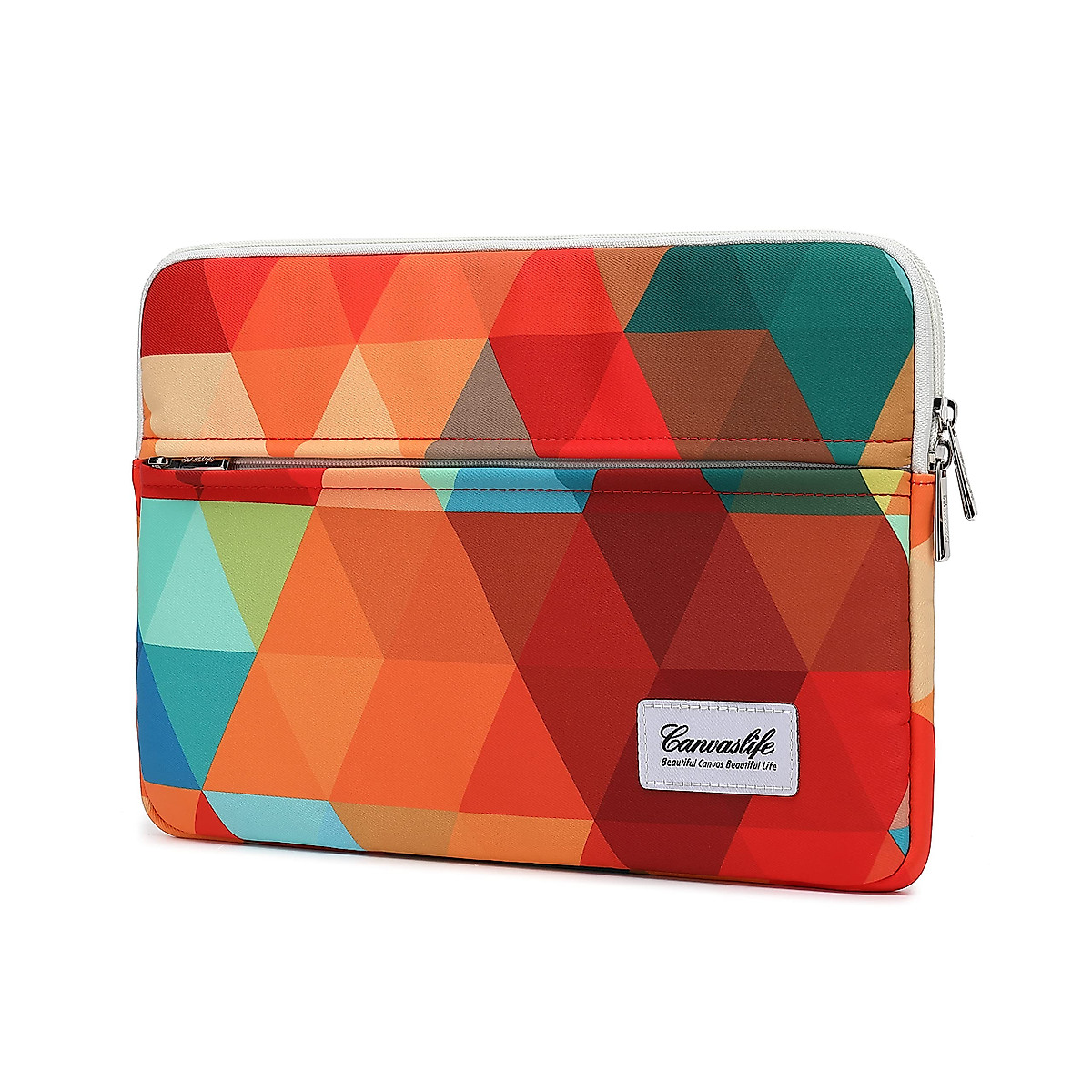 Canvaslife Rainbow Peacock Pattern 13 inch Canvas Laptop Sleeve with Pocket 13 inch 13.3 inch Laptop 13 case13 Sleeve