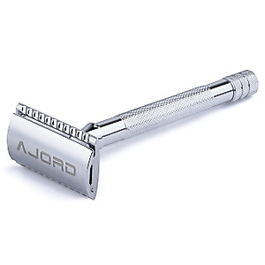 3 Pcs Double Edge Safety Razors For Men & Women - Safety Edge Razor Women Comes With 5 Astra Superior Platinum Double Edge Blades & Razor Cover - Reusable Men's Saftey Shaving Razors with Long Handle