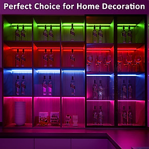 Benreom 6 Pcs RGB Under Cabinet Lights Kit, Smart App and Remote Control Under Cabinet Lighting, Dimmible Under Counter Lights for Kitchen, Plug in LED Lights for Cabinet, Counter, Workbench, Desk