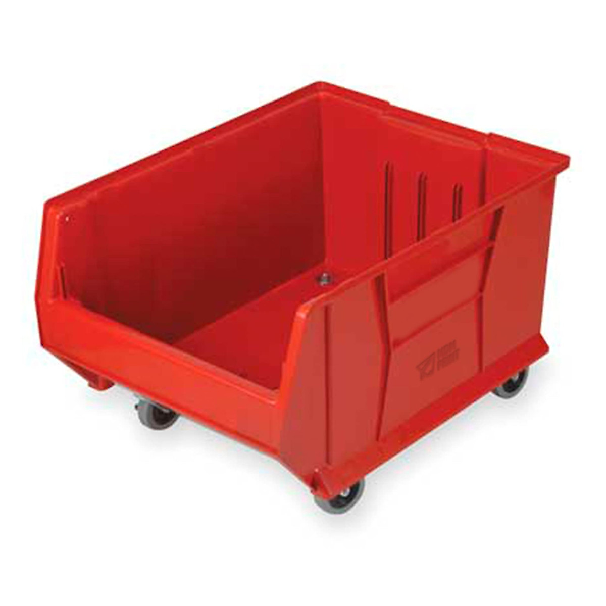 MDMprint Mobile Storage Bin, Red, Polypropylene/Polyethylene, 29 7/8 in L x 18 1/4 in W x 12 in H