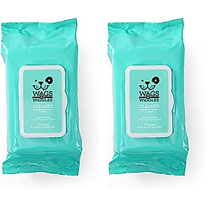 Wags & Wiggles Cleanse Hypoallergenic Wipes 100ct | Hypoallergenic Dog Wips 100 Count Package, Fragrance Free | Waterless Bathing to Keep Pets with Sensitive Skin Clean (FF22031) (Pack of 2)