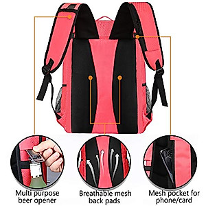 FORICH Backpack Cooler Leakproof Insulated Waterproof Backpack Cooler Bag, Lightweight Soft Beach Cooler Backpack for Men Women to Work Picnics Camping Hiking, 30 Cans (Watermelon Red)