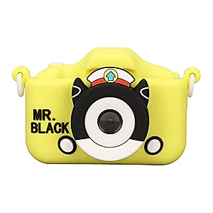 Kids Selfie Camera, 28 Fun Frames and Various Filters, Supports Taking Photos, Videos and Listening Music, 2in HD Screen Kids Digital Camera for Christmas (Yellow with 32GB SD Card)