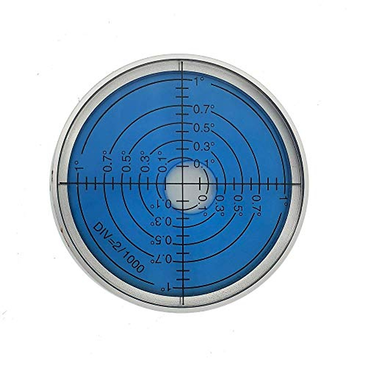 XMLEI Aluminum alloy high precision horizontal bubble universal high precision small level bubble level meter circular bubble correction Convenient and quick (Silver-blue - with magnetic-luminous)