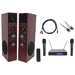 Rockville Bluetooth Home Theater/Karaoke Machine System w/(2) Subs+Wireless Mics