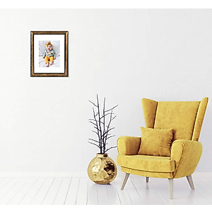 Golden State Art, 11x14 Photo Frame with Mat for Pictures 8x10 and Real Glass (Dark Gold Brown & Bronze Pewter Panel with White Color Mat, 1.25 Inch Frame Border)