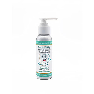 Kids Natural Fluoride Free Toothpaste by BALM! Baby – Children's Toothpaste in Pump Bottle, SLS Free Toothpaste with Xylitol, Vegan Gluten Free, BPA Free, Zero Waste Children’s Teeth Paste (Mint)