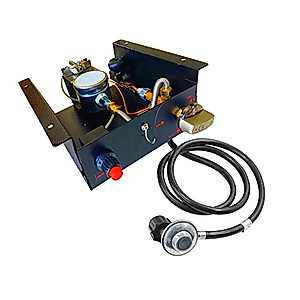 MENSI 4 Bolts Propane Burner with Regulator Valve Assembly Kit for Square Glass Tube Patio Heater Replacement