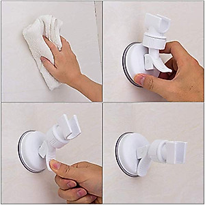 Suction Cup Shower Head Holder Handheld Shower head Bracket Adjustable Height Shower Holder, Removable Handheld Wand holder Wall Mounted Suction Bracket