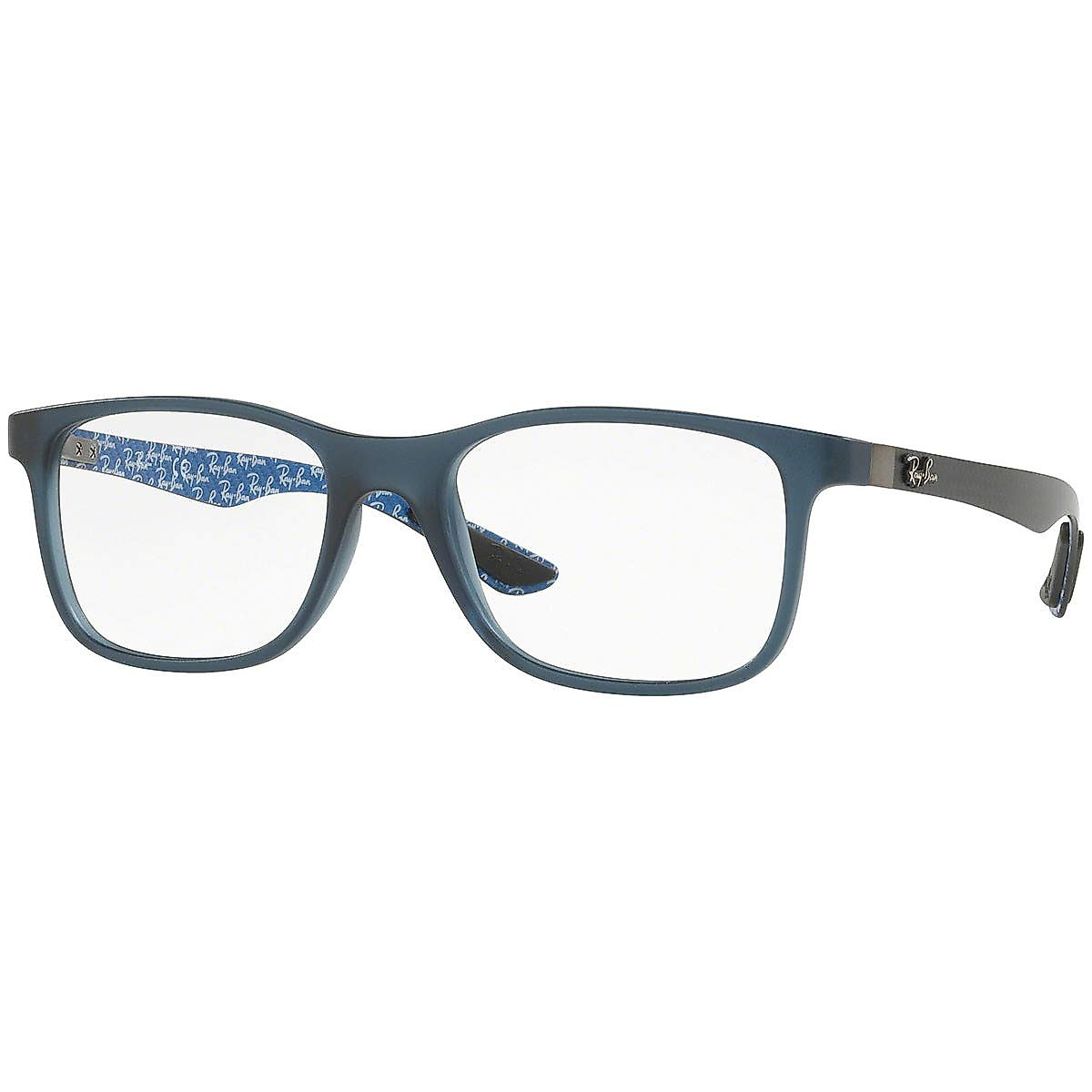 Ray-Ban RX8903 Square Prescription Eyeglass Frames, Matte Blue/Demo Lens, 53 mm
