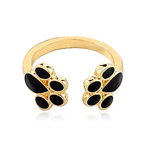 SEniutarm Engagement Love Rings Wedding Bands Fashion Cute Women Pet Cat Dog Puppy Paw Print Opening Finger Ring Jewelry Gift for Women/Girl Finger Rings DIY Jewelry Gifts - Silver