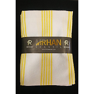 10 Pack Professional Kitchen Bar Tea Towel Cleaning Drying Cloth Cotton Reusable (Yellow)