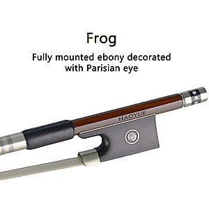 HAOYUE Violin Bow - Lightweight Violin Bows 4/4 Full Size - Brazilwood Violin Bow-Crescent Balanced Bow-Violin Bow Professional(Red)