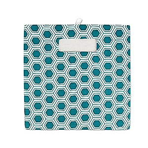DII Collapsible Polyester Storage Cube, Honeycomb, Teal, Large
