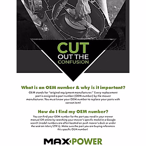 MaxPower 331555B Blade for 30" Cut MTD, Cub Cadet, and Troy-Bilt Replaces OEM # 742-04058, 942-04058, 942-0609, and More Black