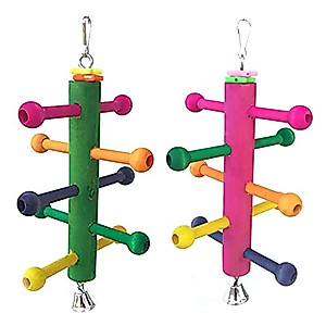 Parakeet Toys Parakeet Toys Parrot Toys 2pcs Stand Toys for Cage Color Climbing Parrot Toy Rotating Wooden Birds Chewing Random Tearing Ladder Parakeet Toys Parrot Toys Parrot Toys
