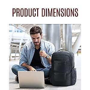 LIGHT FLIGHT Work Backpack Men, 17.3 Inch Business Smart Backpack, Water Resistant Laptop Backpack with USB Charging hole, Black