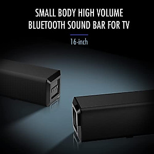 Wohome 16-Inch Small Sound Bars for TV, 50W Mini TV Speakers Soundbar with Wireless Bluetooth 5.0/Optical/AUX-RCA/USB Connection for Smart TV, 5EQs - S66
