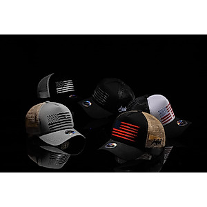 AMPLESH Premium 3D Embossed American Flag Trucker Hat Mesh Baseball Cap Outdoor Snapback Hat for Men Women (as1, Alpha, m, l, All Black)