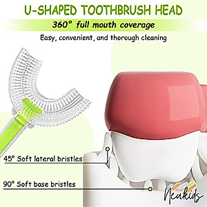 Kids U Shaped Toothbrush - 360 U-Shaped Toothbrush for Toddlers Ages 2-8 Years Old