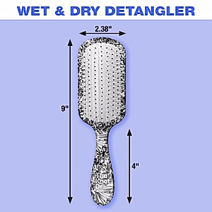 The Knot Dr. hair brush by Conair - Detangling hair brush - Removes Knots and Tangles in wet or dry hair- hair brushes for women - Floral Print