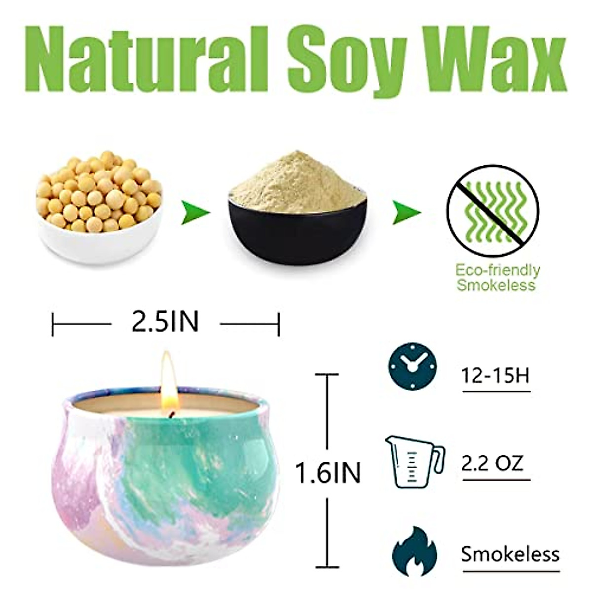 Sctress Candle Gift for Women 2.2OZ 9 Pack Make with Soy Wax and Oils Stress Relief and Aromatherapy Candle Sets