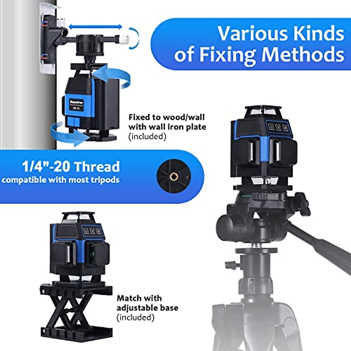Laser Level Self Leveling - Jkaoclever 16 Lines 4x360° Level Tool, 150FT Green Cross Line Lazer Level for Construction/Picture Hanging -2 Rechargeable Batteries, Wall Bracket