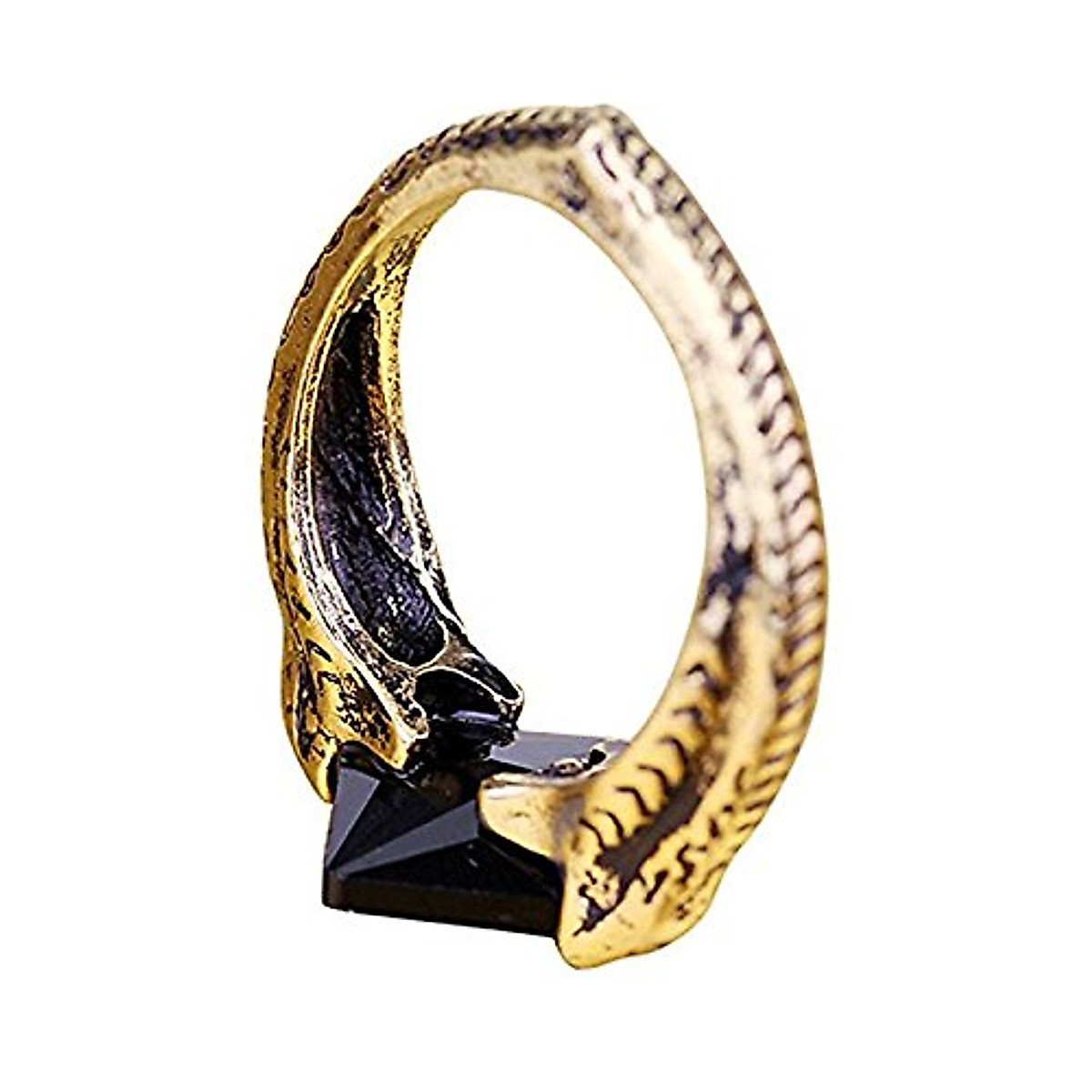 Horcrux Sorcerer's Stone Ring Crystal Resurrection stone ring Deathly Horcruxes Retro Bronze (Black)