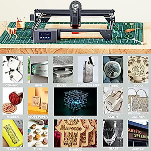 Longer RAY5 Laser Engraver 60W, Laser Engraver 10W Output Power, 32-bit Motherboard, Compresed Spot CNC, App Offline Control, DIY Engraver Tool for Metal/Glass/Wood, Engraving Area 15.7"x15.7"