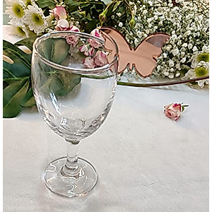 XIAOYUE 20pcs of Acrylic Drink Markers,Mirrored Butterfly Champagne Glass Markers,Blank Wedding Drink Charm,DIY Butterfly Place Names Wedding Favours (Rose Gold Mirror)