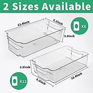Refrigerator Organizer Bins, CaptainFive 4 Packs (2 Large/2 Middle) Fridge Organizer Bins, Stackable BPA-Free Pantry Organizer Storage for Freezer Kitchen Cabinet