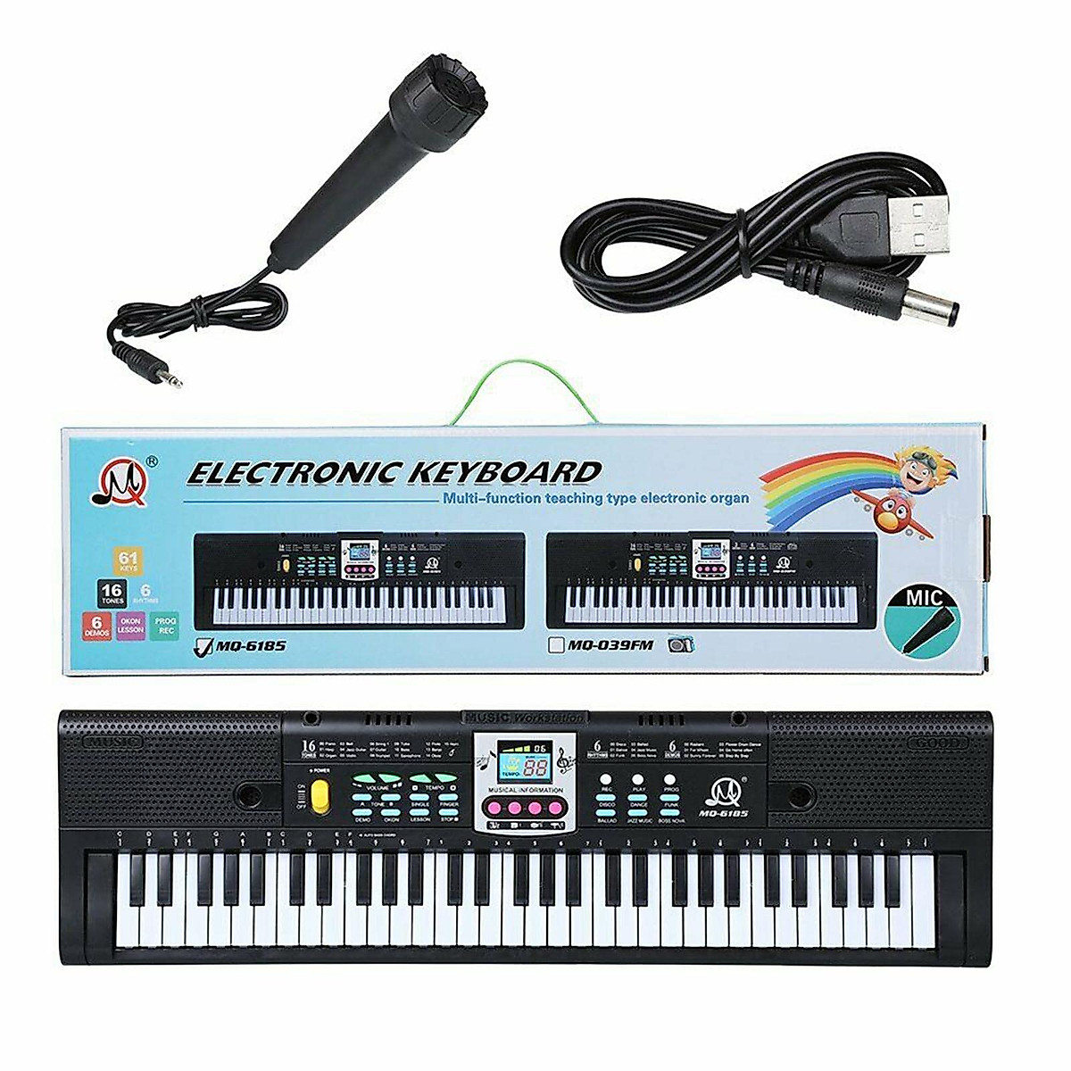 Keyboard Piano 61 Keys Digital Piano Organ with Microphone Kit for Die