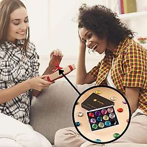 24 Pieces No Scratch Strong Refrigerator Magnets for Fridge, Small Round Gem Sticker, Fun Crystal Decorative on Magnetic Calendar, Whiteboard, Dry Erase Board, Locker, Home, Office, & Kitchen