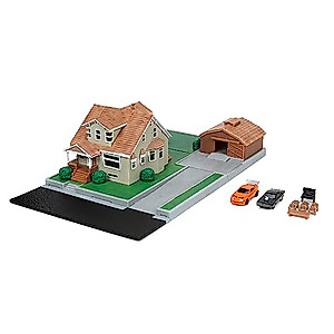 Jada -Toretto's Fast & Furious Garage House, Diorama Playset, Includes Two Nano Vehicles, Collectables (253203081)