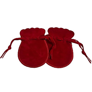 wanerxin 10pcs Mini Small Velvet Drawstring Pouches Gift Bags for Jewelry,Ring,Earrings,Earphone,Wedding Favors, Party Favors,2.7" X 3.6"(red)