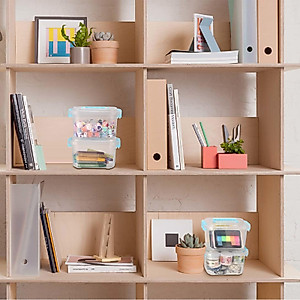 BTSKY 8 Pack Small Clear Plastic Storage Containers-4.5x3.3x2.7 Inch, Portable Mini Storage Box with Lid & Handle Multipurpose Craft Storage Containers for Crayons, Toys, Hair Ties, Beads,etc