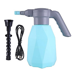 0.53Gal/2L Electric Spray Bottle Plant Mister for Indoor/Outdoor Plants,Garden Rechargeable Automatic Plant Mister Spray Bottle,Watering Can with Adjustable Spout,Fertilizing,Cleaning (Blue)